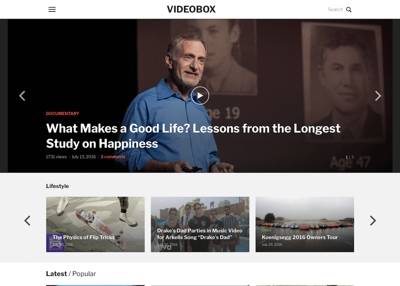 VideoBox - WordPress Theme for Video and Podcast Websites - WPZOOM