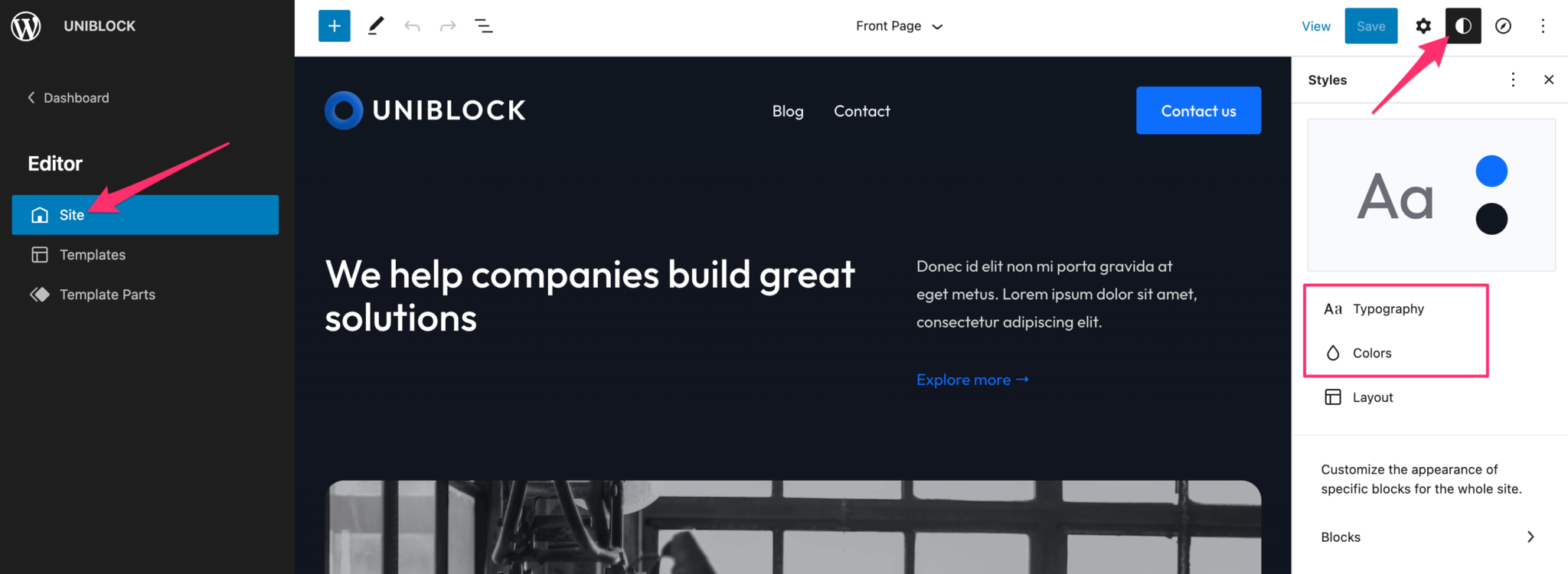 UniBlock - How to Customize Colors & Fonts - Documentation - WPZOOM