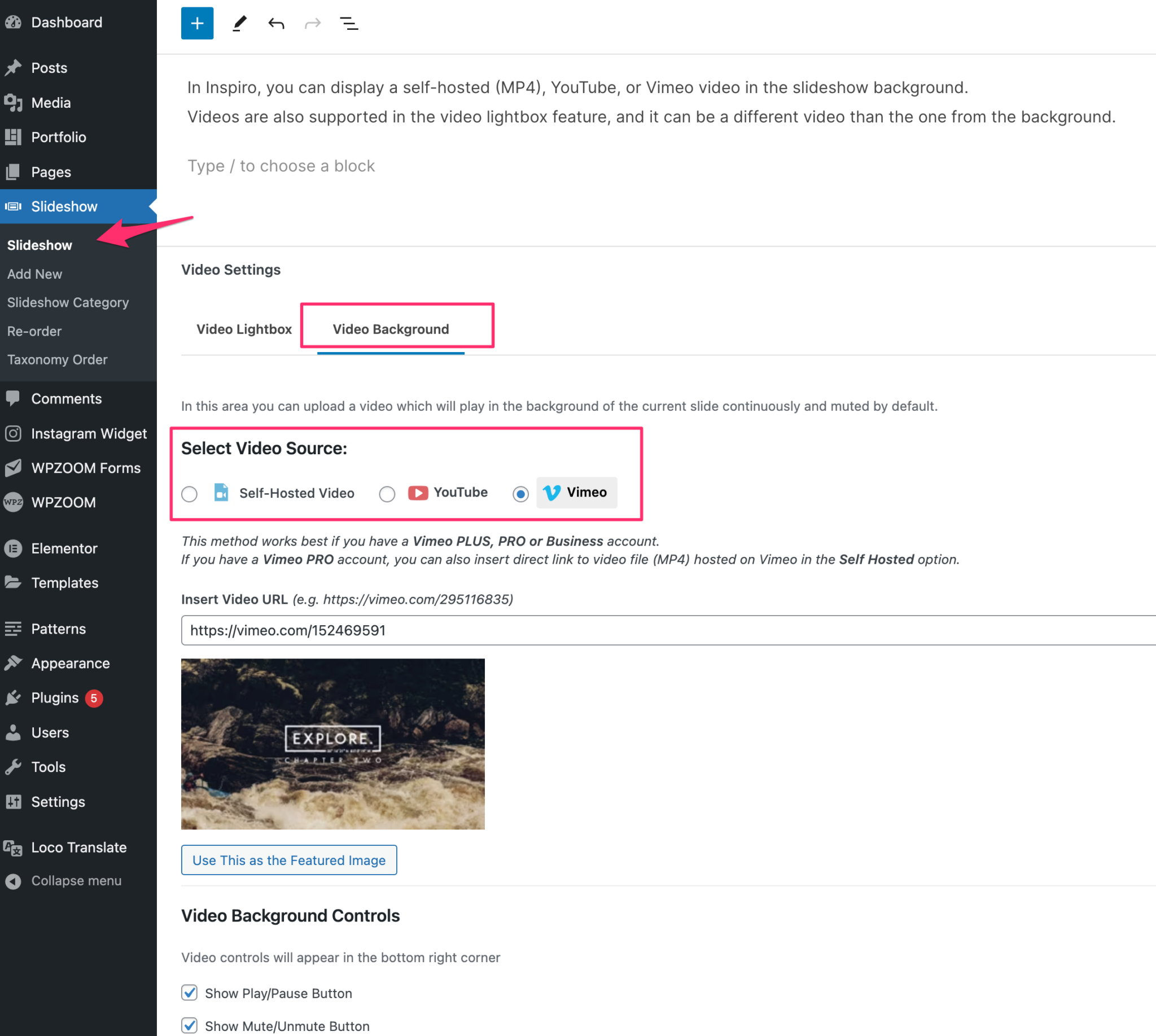 How to Change the Video at the Top - Documentation - WPZOOM