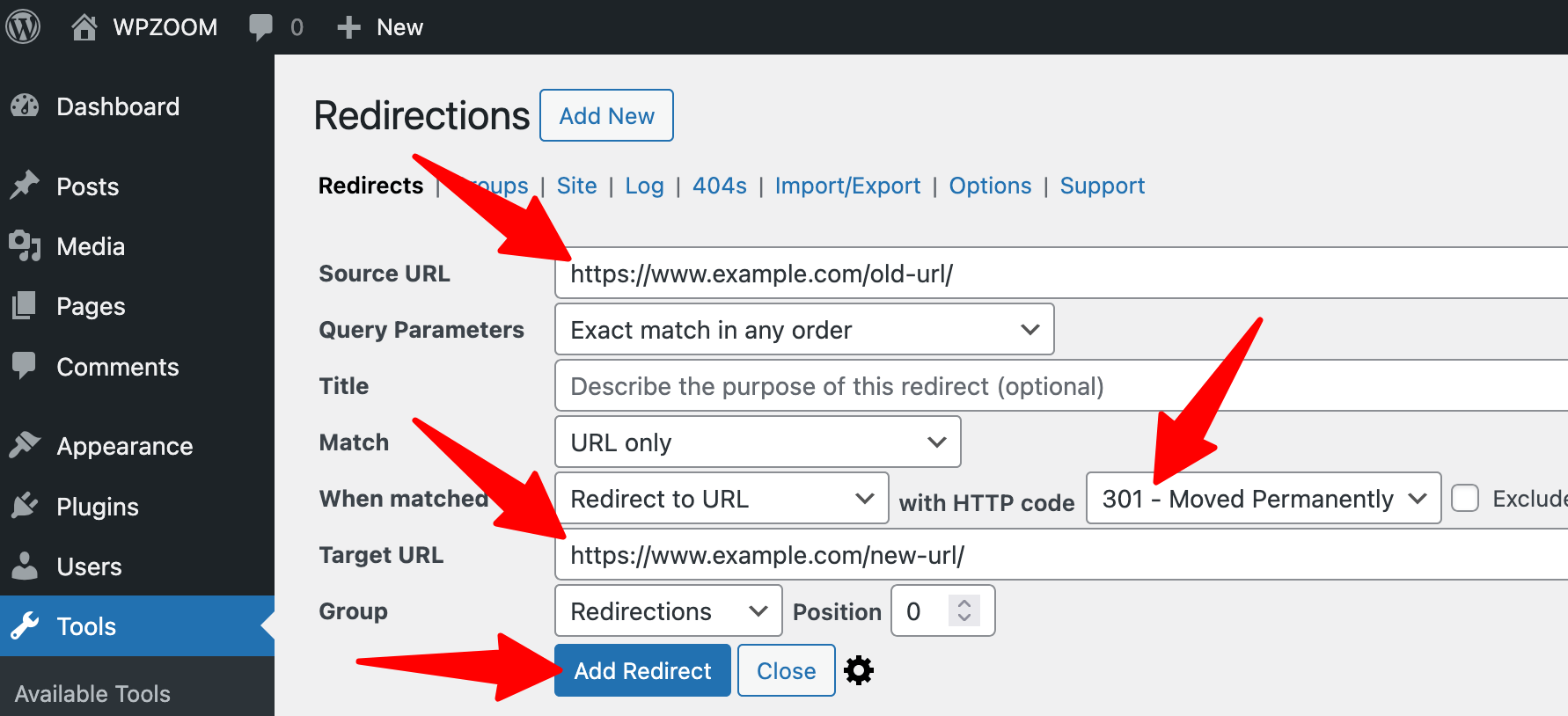 How to Set Up a Redirect in WordPress - WPZOOM