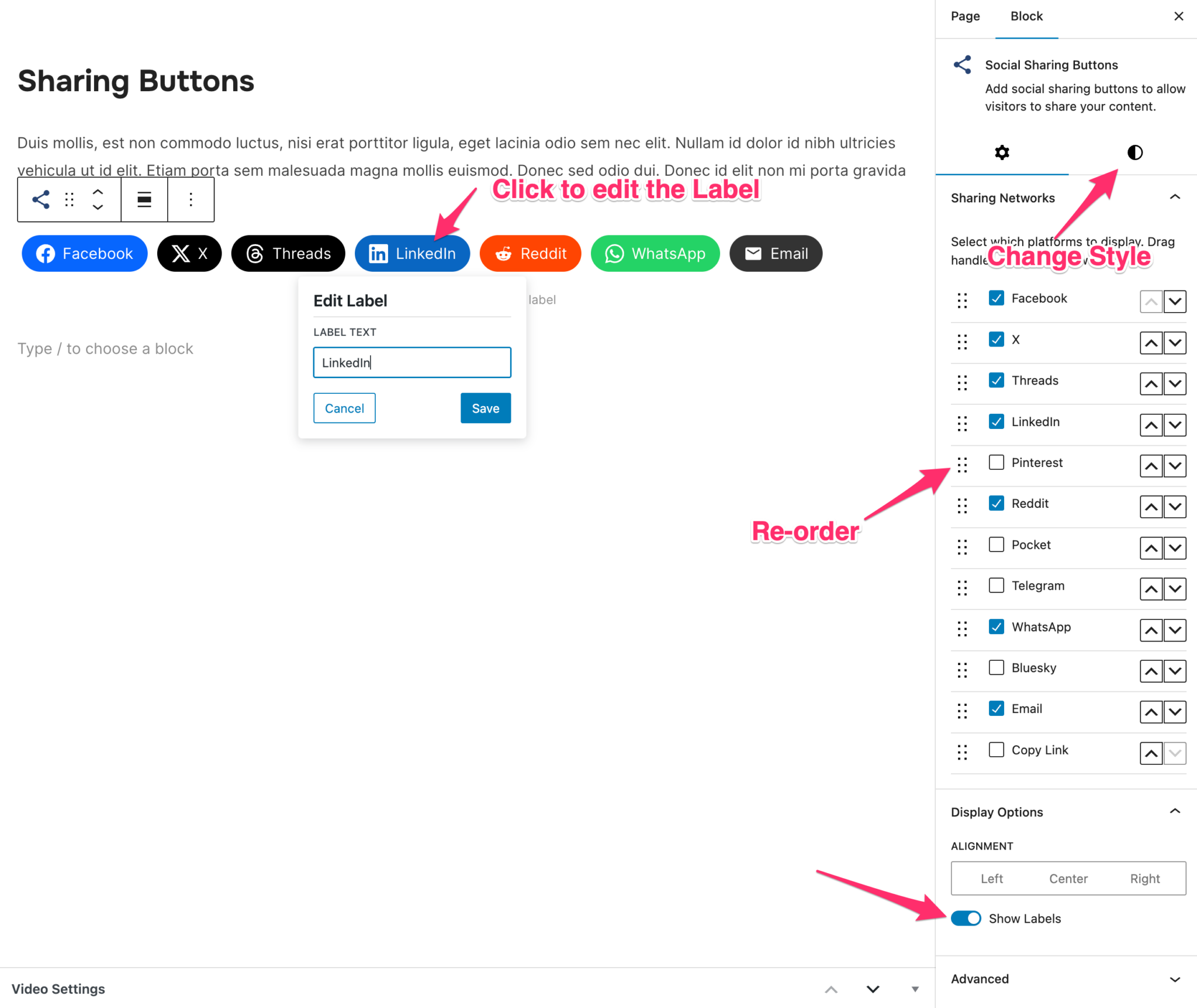 Adding Sharing Buttons in Posts & Pages using the Social Sharing ...