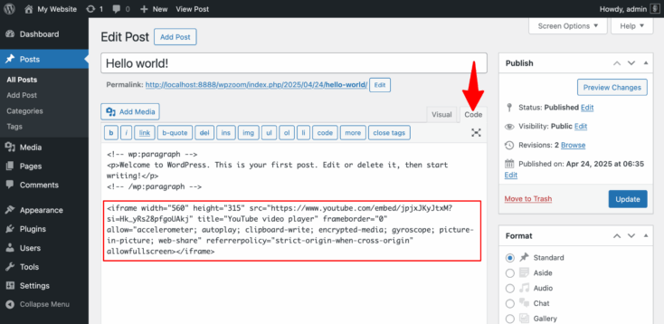 How to Embed an iFrame in WordPress (3 Easy Methods) - WPZOOM